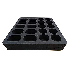 Polar Whale 2 Lotion and Body Spray Stand Organizers Tray Washable Waterproof Insert for Home Bathroom Bedroom Office 11.75 x 12.3 x 2 Inches 20 Slots Black 2pc Pair Set