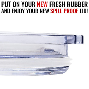 Pack of 3, 20 & 10 oz Replacement Rubber Lid Ring, 3.3 Inch Diameter - Gasket Seals, Lid for Insulated Stainless Steel Tumblers, Cups Vacuum Effect, fit for Brands - Yeti, Ozark Trail, Beast - White