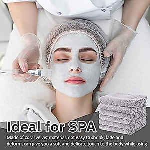 Newwiee 100 Pcs Microfiber Towels Absorbent Washcloths Bulk 12 x 12 Inch Soft Quick Drying Face Towels Bath Cloths Coral Velvet Bathroom Wash Clothes for Bath Spa Facial Fingertip Towel (Grey)