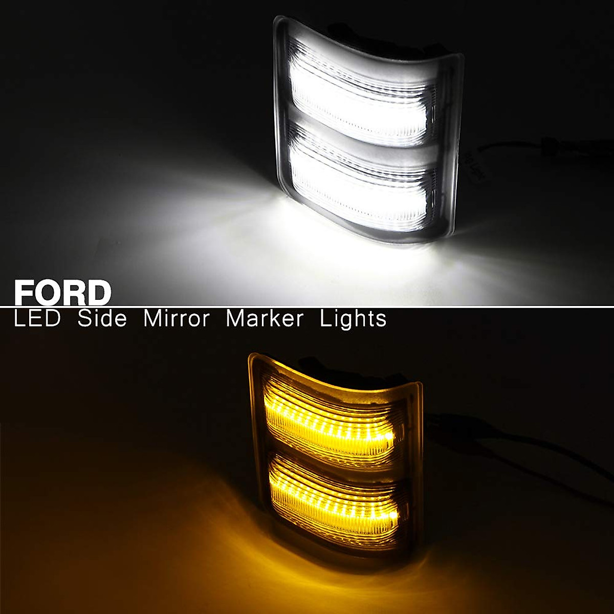 Led Side Mirror Marker Lamp For Ford F250 F350 F450 F550 2008 2009 2010 2011 2012 2013 2014 2015 2016 Super Duty Switchback White Led Driving Parking Light Amber Led Turn Signal Light Smoke Lens