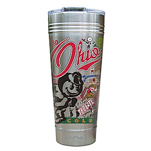 Catstudio Ohio State University Collegiate Thermal Tumbler | Triple Wall Insulation With Non Slip Bottom | Great College Travel Cup for Water, Coffee, Tea, or Smoothies