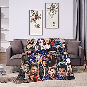Blanket Adam Lambert Soft and Comfortable Warm Fleece Blanket for Sofa,Office Bed car Camp Couch Cozy Plush Throw Blankets Beach Blankets
