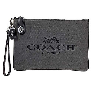 COACH Jacquard Turnlock Pouch 26 Sv/Black One Size