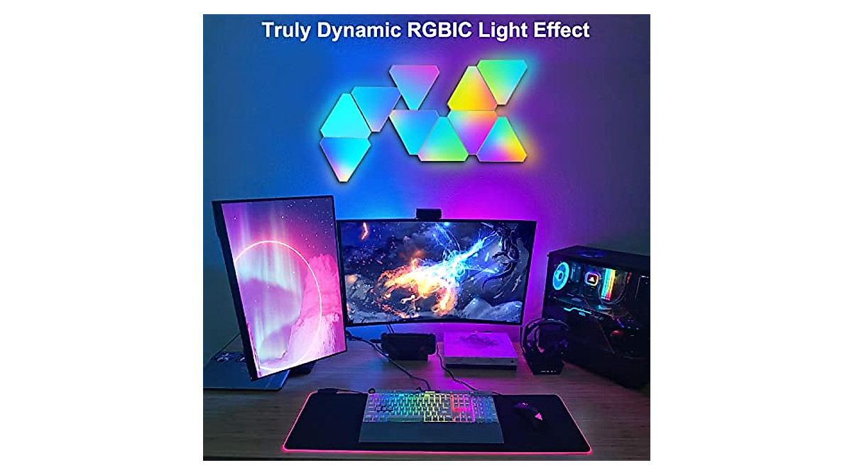 Triangle LED Light Panels for Ultimate Gaming Setup