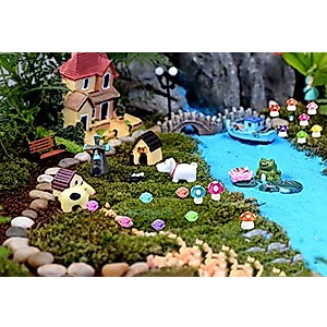 Homlone 105 Miniature Fairy Garden Accessories, Fairy Garden Kit, Fairy Garden Animals, Miniature Figurines, Micro Landscape Ornaments Kit, Garden DIY Kit for Dollhouse Decoration Plant House Decor
