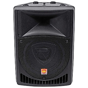 Pair Rockville Power Gig RPG8 8" Powered Active 800 Watt 2-Way DJ PA Speakers