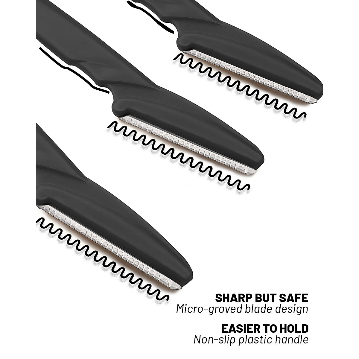 Eyebrow Razor for Women, 12 Pcs Dermaplaning Tool for Face Professional, Face Razor for Women Facial Hair Remover Black