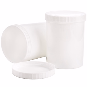 Peohud 6 Pack 32 Oz Ice Cream Containers, Wide Mouth Plastic Jars with Screw on Lids, Reusable Freezer Storage Tub for Homemade Ice Cream, Yogurt, Sorbet and Gelato