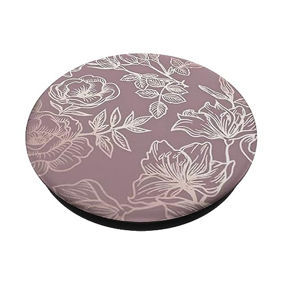Dusty Rose Pink Floral Purple Pattern Phone Popper PopSockets Standard PopGrip