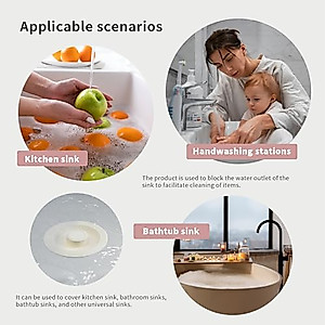 Faotup 2Pcs White Rubber Sink Stoppers Bathtub Stoppers Sink Stopper for Bathroom Laundry Drain Sink Stoppers Universal, 4.01"x4.01"x0.98"