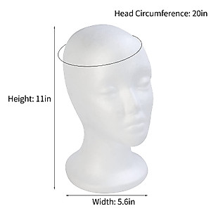 BALABALA 3 Pcs Foam Wig Head, Female Styrofoam Mannequin Hairpieces Stand Holder Cosmetics Model Head Wig Display for Style, Model, Display Hair, Hats, Hairpieces, Mask , Salon and Travel