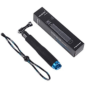 Vicdozia 19'' Extension Selfie Stick, Portable Hand Grip Waterproof Handheld Monopod Adjustable Pole Compatible with GoPro Hero(2018) Hero 10 9 8 7 6 5 4 3 AKASO SJCAM DJI OSMO and More Sports Cameras
