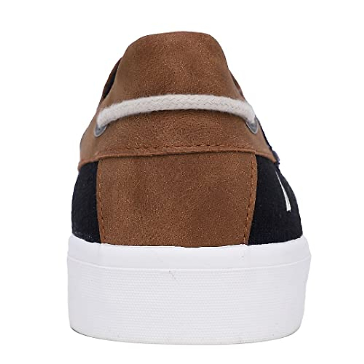 Nautica Men's Lace-Up Boat Shoe,Two-Eyelet Casual Loafer, Fashion Sneaker-Malad-Black Tan -10