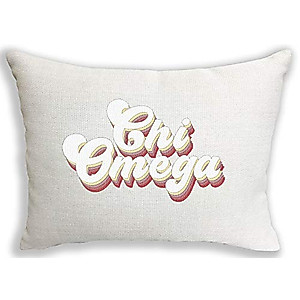 Sorority Shop Chi Omega Pillow – Retro Design, 12" x 16" Lumbar Pillow Sorority