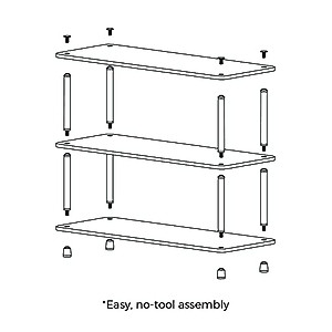 ClosetMaid 3-Tier Shelf Organizer Unit for Shoes, Accessories, Hats, Purses, Bags, in Entryway or Closet, Wood Shelves with Metal Frame, Cherry