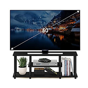 Furinno Turn-N-Tube No Tools 3D 3-Tier Entertainment TV Stand up to 50 inch TV, Round Tubes, Walnut