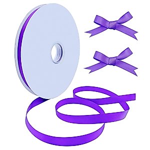 Leyice 1/2 Inch Satin Ribbon 100 Yards Craft Ribbon Double Sided Fabric Ribbons Roll for Gift Wrapping Hair Bows (Purple)