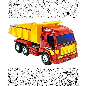 Big Daddy Trucks- Medium Sized Big rig Friction Powered Dump Truck with Large Space in The Back Colors May Vary