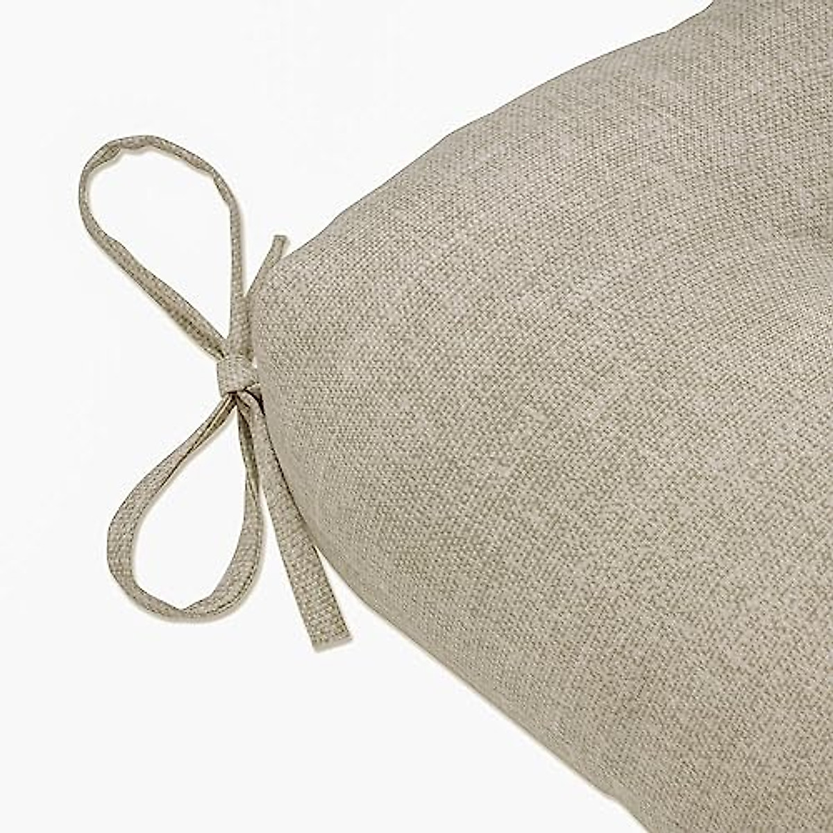 Pillow Perfect Tory Solid Indoor/Outdoor Wicker Patio Sofa/Swing Cushion Tufted, Weather and Fade Resistant, 18" x 48", Ivory