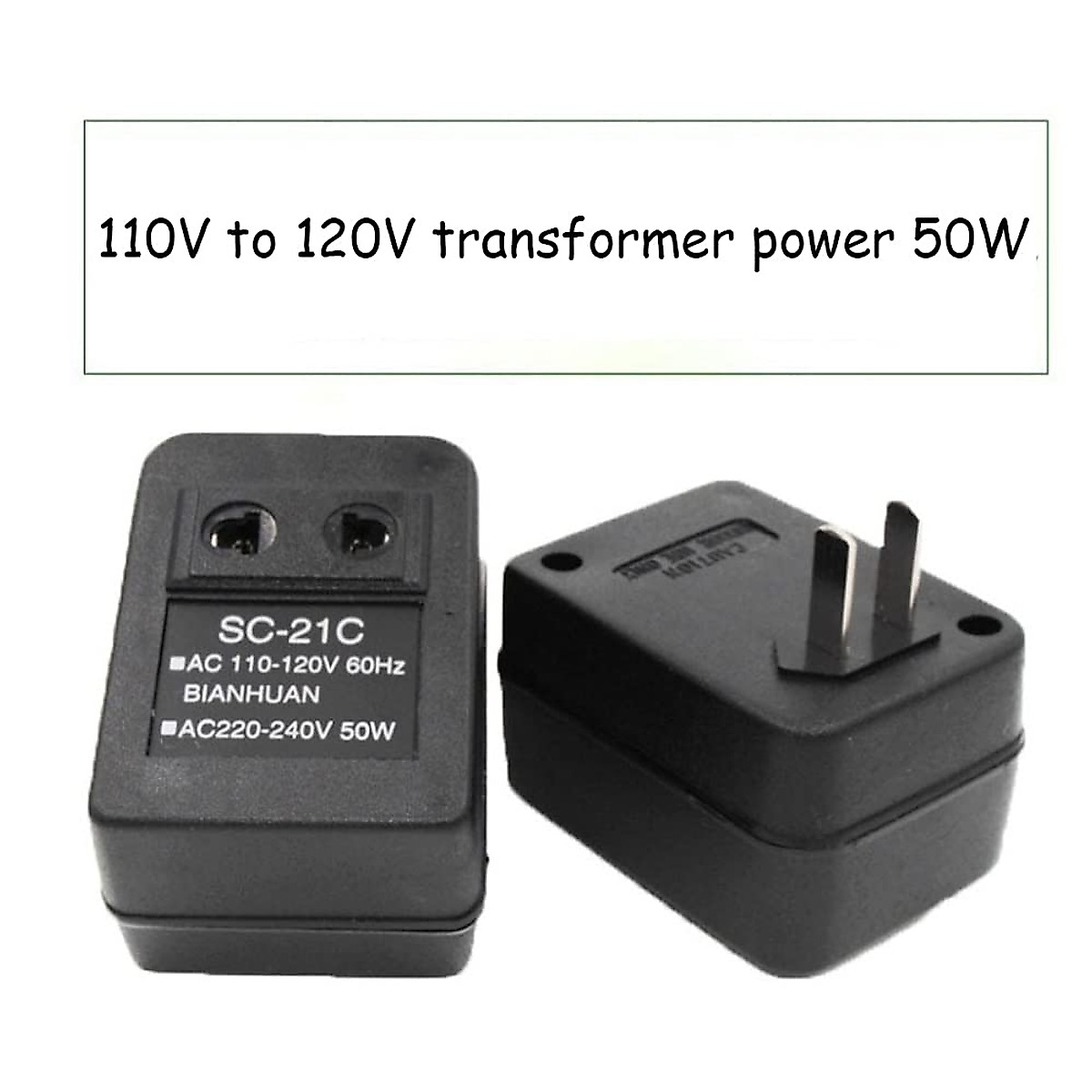 Acxico 1Pcs 110V to 220V Power Converter Adapter Voltage Transformer Adapter 50W PC Material SC-21C