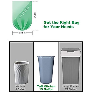 Compostable Trash Garbage bags,AYOTEE 13-15 Gallon Tall Kitchen Trash Bags,Heavy Duty Unscented 1.18Mils 55 Liter,60 Count,Strong Thicken Rubbish Waste Can Liners for Kitchen Garden Home