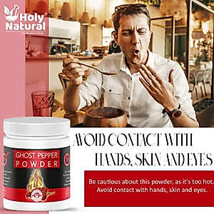 Ghost Pepper Powder (Bhut Jolokia Chili) - 16 oz/454 gm, 100% Pure, Smoked, Hottest & Spicy Chili Powder, Add Unique, Delicious, Complex and Smoky Flavor to Your Favourite Dishes