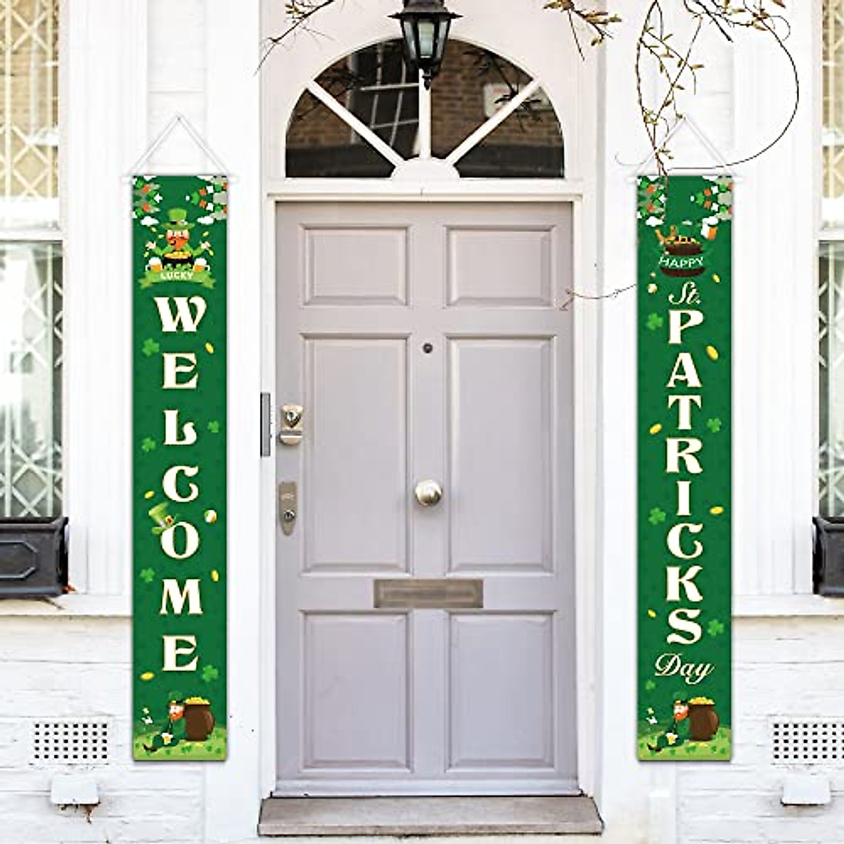 Epessa St Patricks Porch Sign, Irish Hanging Banner, Lucky Banner Decor, Happy St. Patrick's Day Porch for Home Wall Door Tree Classroom Office