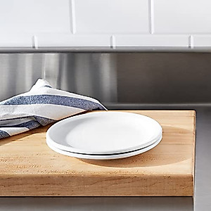 AmazonCommercial 12-Piece Porcelain, 7 Inch Dessert Plate Set, White