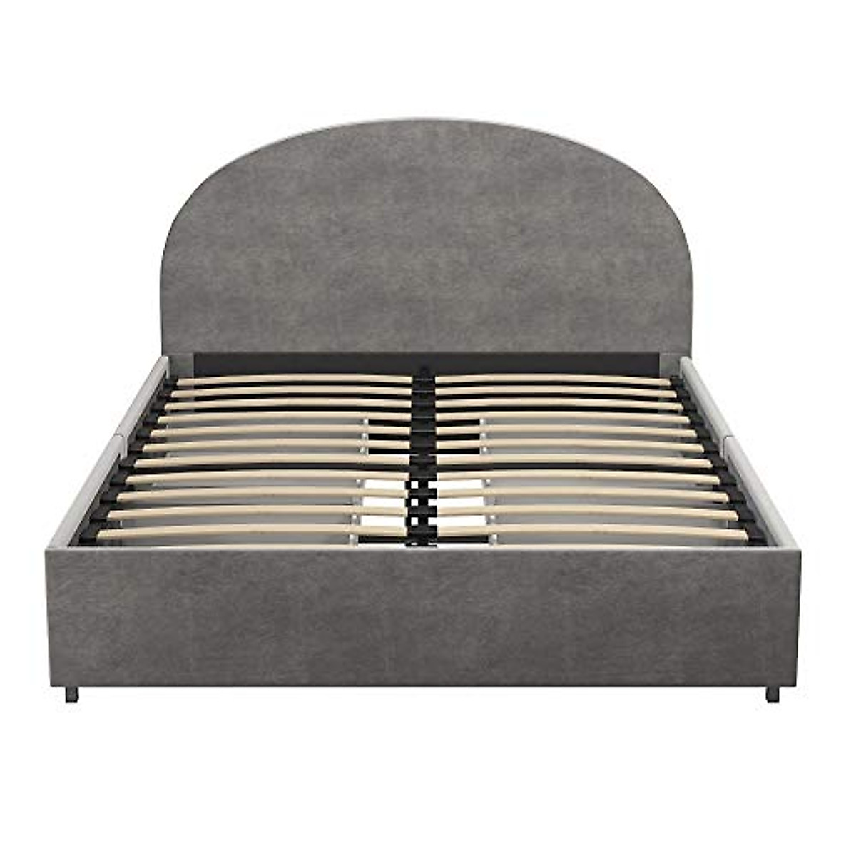 Mr. Kate Moon Upholstered Bed with Storage, Queen Size Frame, Light Gray Velvet