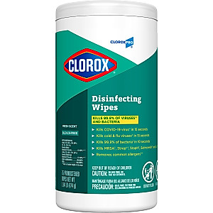 CloroxPro Disinfecting Wipes, Clorox Disinfectant Wipes, Industrial Cleaning, Fresh Scent, 75 Wet Wipes (6 Pack) - 15949