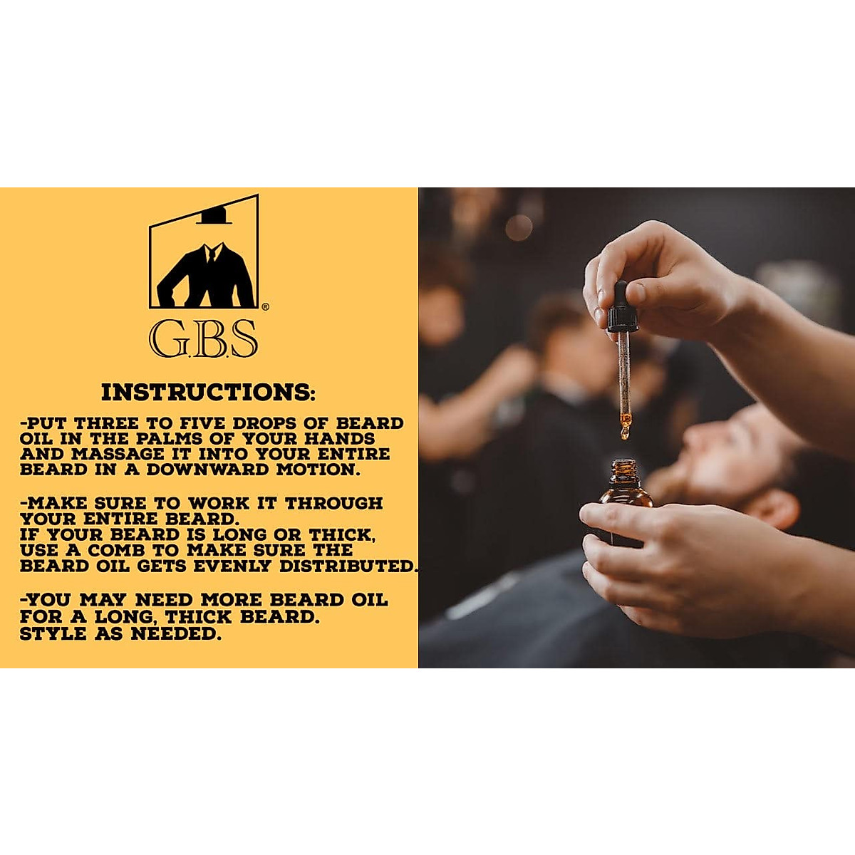 G.B.S Natural Beard Oil and Dropper, 1fl oz