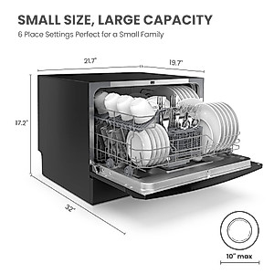 COMFEE‚Äô Countertop Dishwasher, Energy Star Portable Dishwasher, 6 Place Settings, Mini Dishwasher with 8 Washing Programs