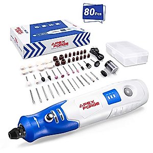 APEXFORGE M3 Pro 3.7V Cordless Rotary Tool, Keyless Chuck, 80 Pcs Accessories, USB-C Charging, 3-Speed, Portable, ideal for Light Duty Jobs, 3D Printed Trim, DIY Creation