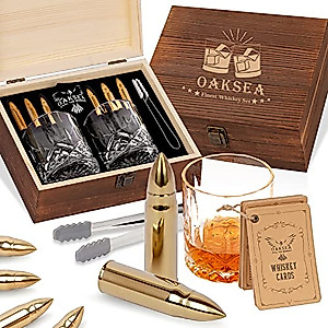 Gifts for Men Dad Husband, Father's Day Anniversary Birthday Gifts for Him Boyfriend, Stainless Steel Whiskey Glasses and Whiskey Stones Set, Cool Burbon Scotch Cocktail Set Gifts