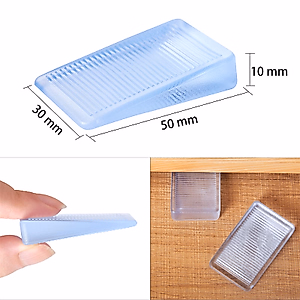 ZZRANYE 8 Pcs Rubbery Clear Table & Bed Leveling Wedges, Home Improvement Kit with Toilet & Hot Tub Shims, DIY Wedge Levelers (10mm)