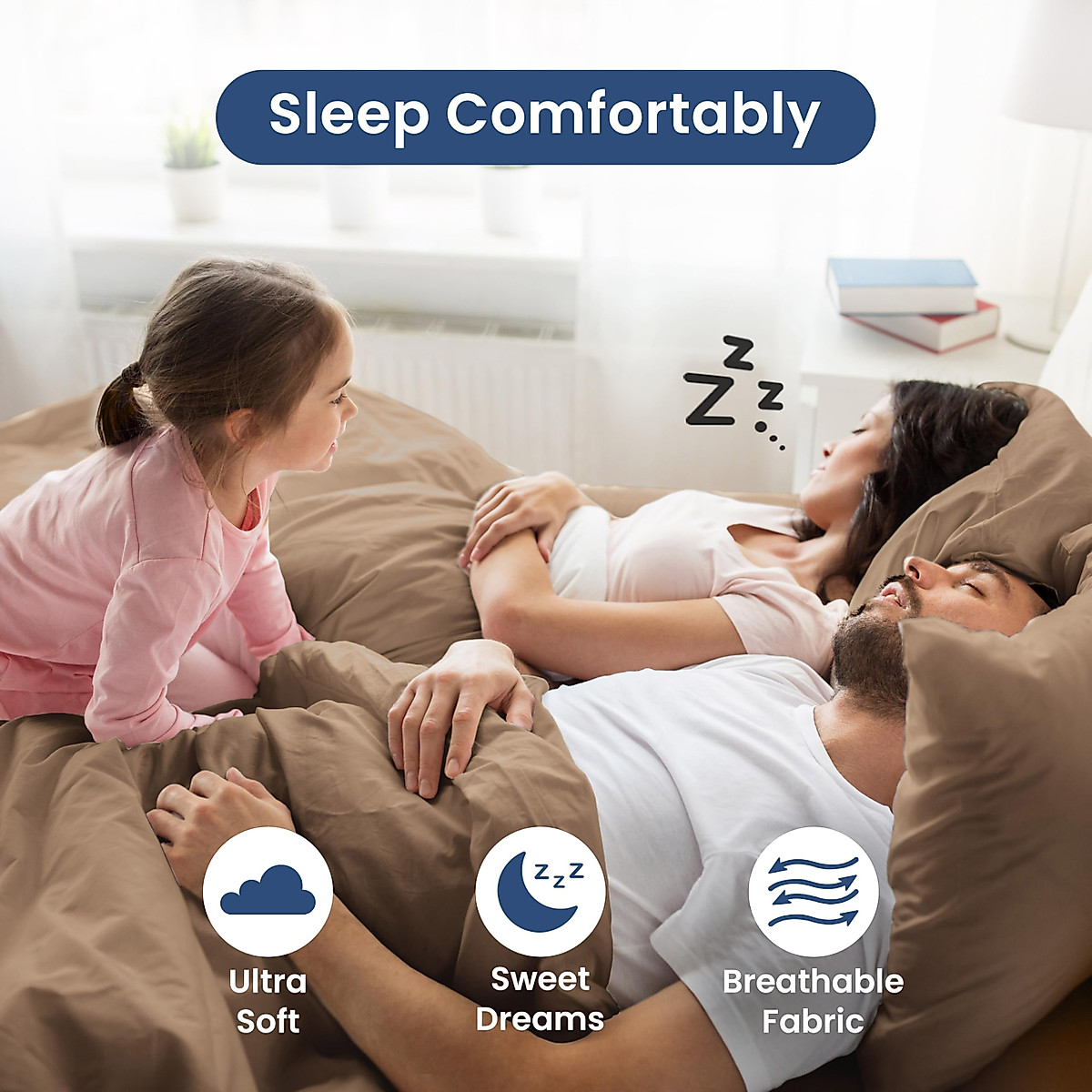 4 Piece Full Bed Sheets Set Full Bed Sheets – Light Weight, Soft Breathable Sheets Brushed Cotton Rich Blend Secure-Fit, Wrinkle Resistant, Durable, Easy Care Bed Sheets Comfy Sheets, Beige