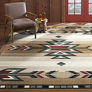 Home Dynamix Premium Sagrada Southwestern Geometric Area Rug Beige/Green, 5'2"x7'4"