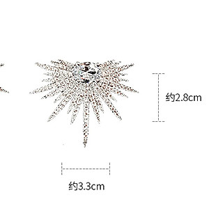 Wekicici Vintage Clear Rhinestone Bridal Earrings Crystal Stud Earrings Silver Art Deco Stud Earrings for Women Wedding Party Prom