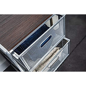Real Home Innovations, 3-Drawer Stackable Mesh Organizer, Silver & Espresso