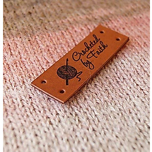 Custom garment labels, leather labels, personalized logo tags, clothing leather labels, knitting tags, labels for crochet products, 25 pc