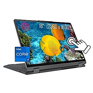 Lenovo IdeaPad Flex 5 2-in-1 Laptop 16" IPS 2.5K Touchscreen, Intel core i7-1255U 10 Cores, 16GB RAM, 2TB SSD, Backlit Keyboard, Fingerprint Reader, WiFi 6, BT5.1, Windows 11 +GM Mousepad