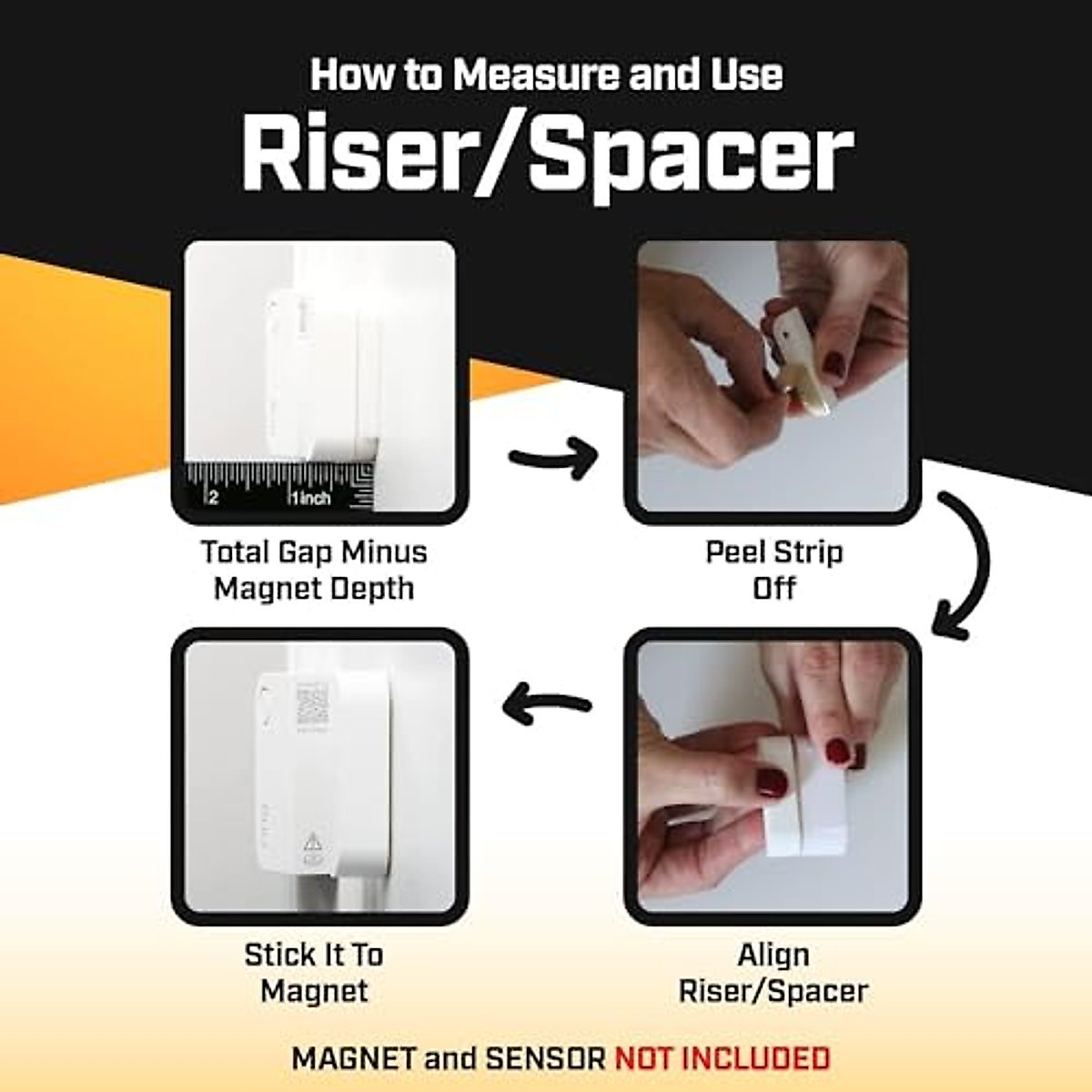 Sensor Riser Compatible with Ring - Security Sensor Spacer for Wireless Home Security System, Self Adhesive DIY Ring Alarm Space (½-inch)