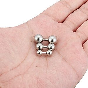 Yaalozei 12G Big Piercing Balls PA Ring Piercing Jewelry 316L Surgical Stainless Steel Externally Threaded Straight bar Barbell Tragus Helix Ring Cartilage Lobe Earring piercing Jewelry Women Men 6mm