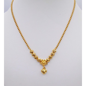 arrawana77 Flower 24k Thai Baht Yellow Gold Plated Filled Necklace Jewelry