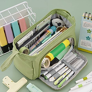 Pencil Case- Big Capacity pencil pouch Simple Stationery Pen Bag for School Teen Girl Boy Men Women