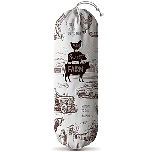 Hglian Grocery Plastic Bag Holder and Dispenser Wall Mount Plastic bags Organizer,Garbage Shopping Trash bags Holder Storage for Kitchen,Farmhouse Home Decor,Gifts for Women Mom Grandma