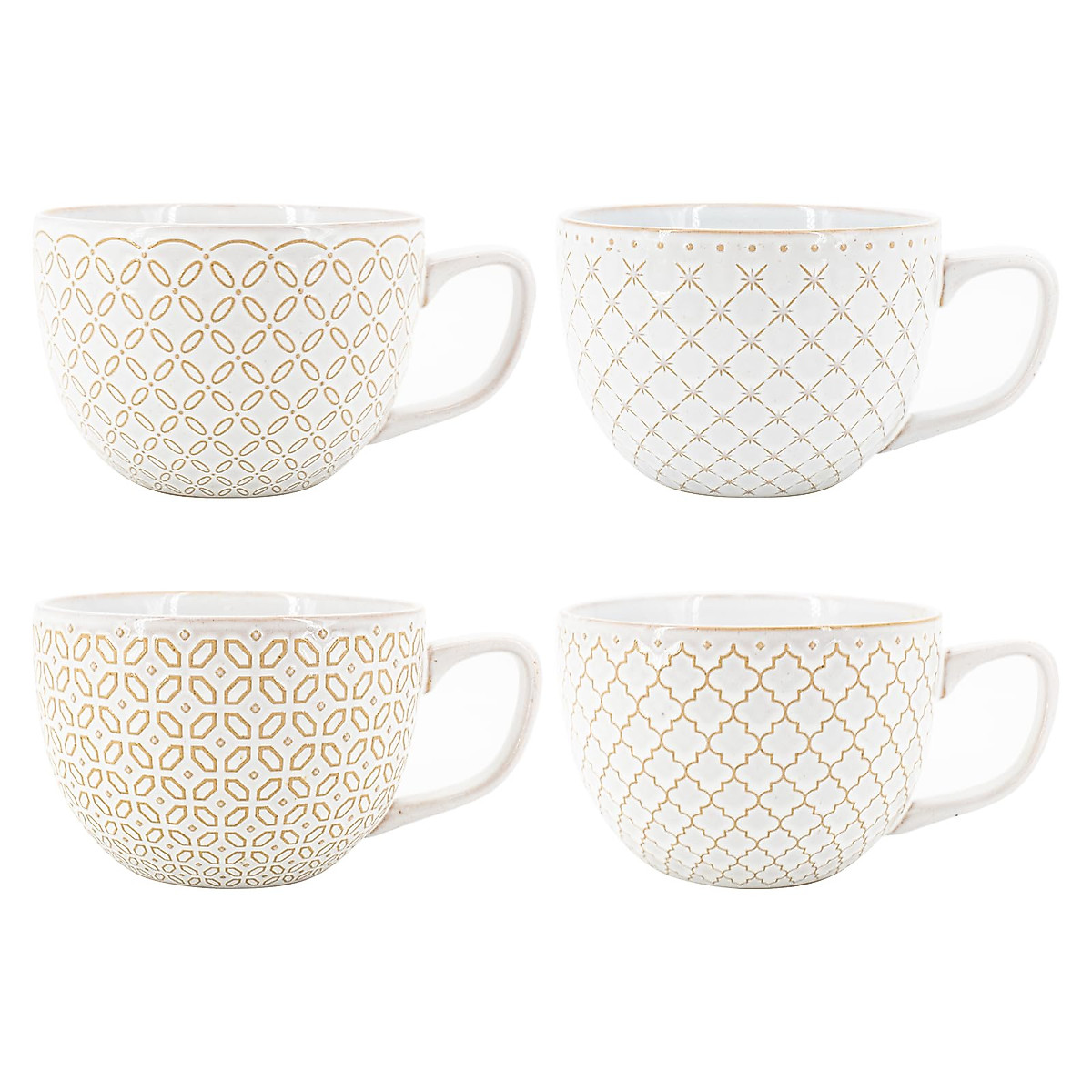 DOWAN 24oz Coffee Mugs, Large Soup Mugs with Handle for Enjoying Coffee, Soup, Ramen and Cereal at Home or in the Office. (Mug set of 4)