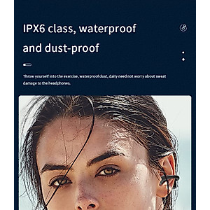 Wireless Ear Clip Bone Conduction Headphones Bluetooth Open Ear Waterproof Bluetooth Bone Conduction Earbuds Ear Clip Bone Conduction Head Set Painless Long Battery for Sports,Working,Driving Black