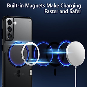 TIANNIUKE Magnetic Case for Samsung Galaxy S21 5G, Translucent Matte Anti-Fingerprint,Compatible with MagSafe,Slim Fit Shockproof Protective Phone Case for Galaxy S21 Case