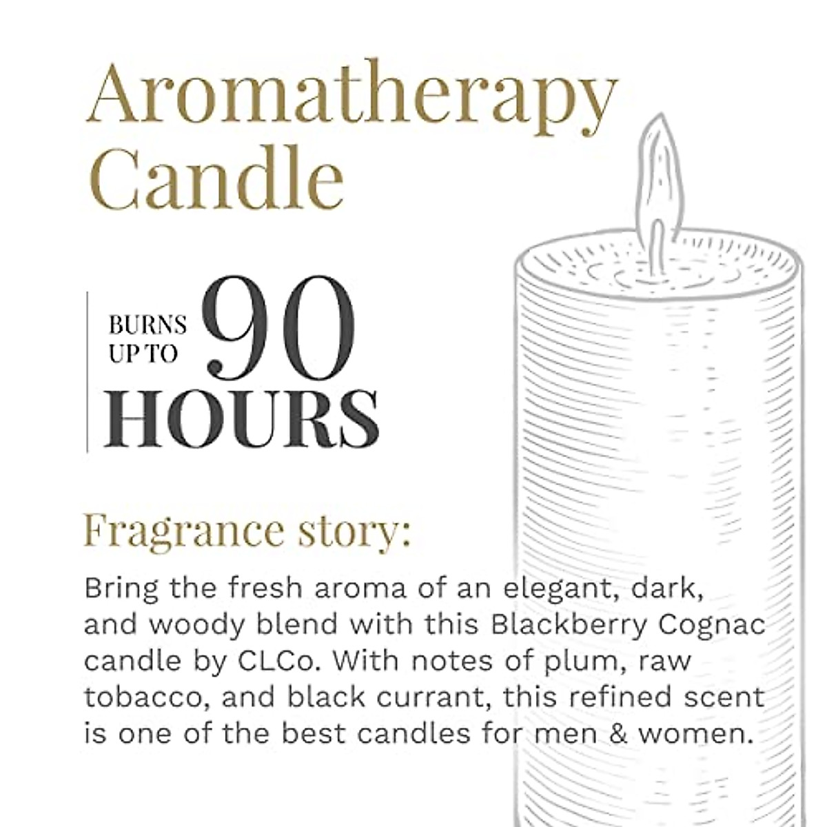 CLCo. by Candle-Lite Company Scented Candles, BlackBerry Cognac Fragrance, One 14 oz. Single Wooden Wick Aromatherapy Candle with 90 Hours of Burn Time, White Color